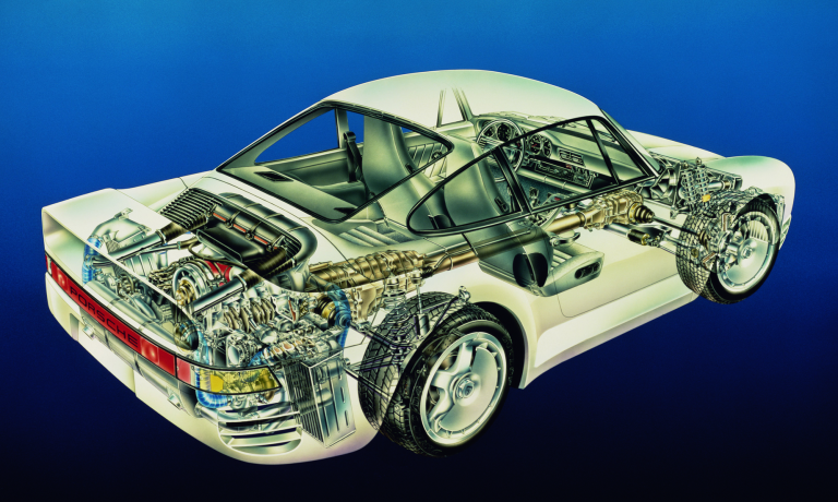 Porsche 959 Twin Turbo : r/ThingscutinhalfFans