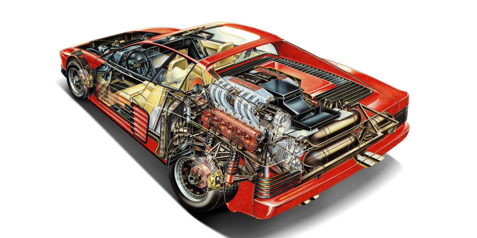 Audi V6 Engine Cutaway Drawing